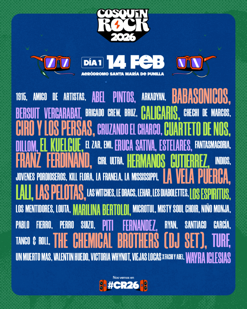 Cosquín Rock se celebra el 15 y 16 de Febrero de 2026